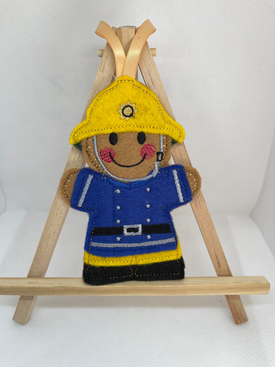 Fireman Gingerbread Man Hanging Decoration, Firefighter, Handmade ...