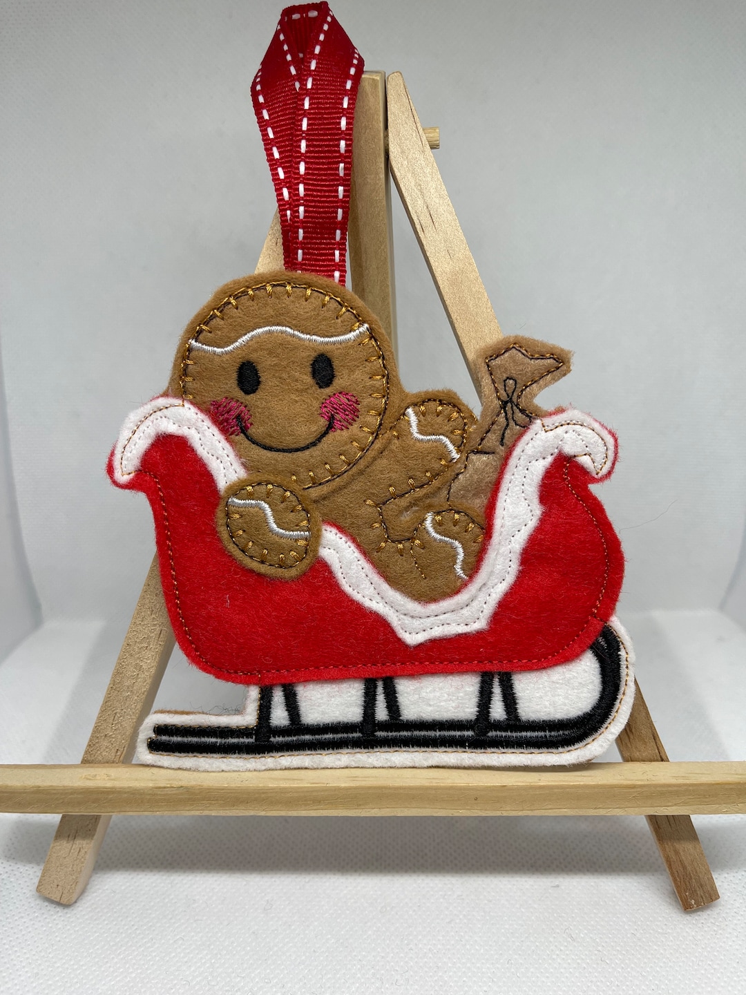 Santa’s Sled Gingerbread Man, Gingerbread Decoration, Hanging Christmas ...