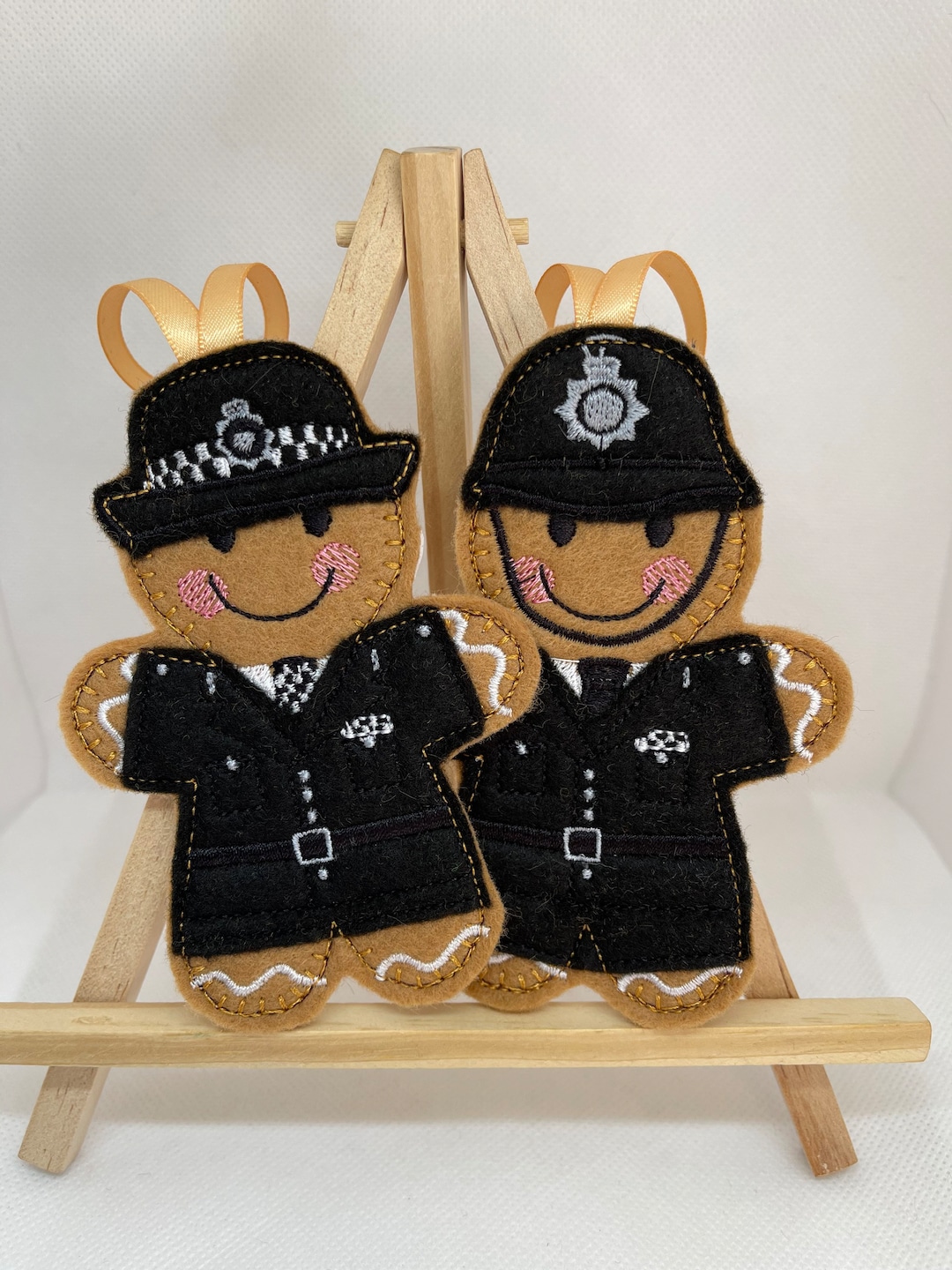 Policeman, Policewoman Gingerbread Hanging Decoration, Police Officer ...