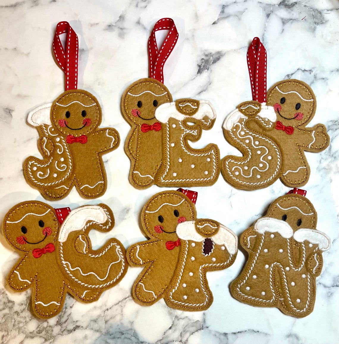 Alphabet, Initial Gingerbread Man Decorations, Christmas Decoration ...
