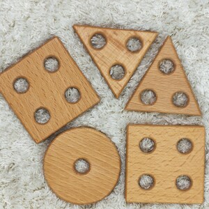 Wooden Sorting & Stacking Toy, Handcrafted Shape Sorter Toy, Montessori ...