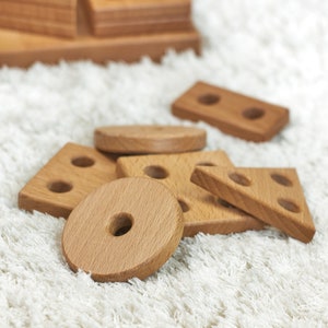 Wooden Sorting & Stacking Toy, Handcrafted Shape Sorter Toy, Montessori ...