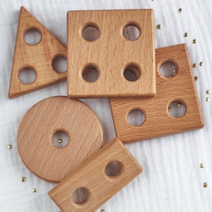 Wooden Sorting & Stacking Toy, Handcrafted Shape Sorter Toy, Montessori ...