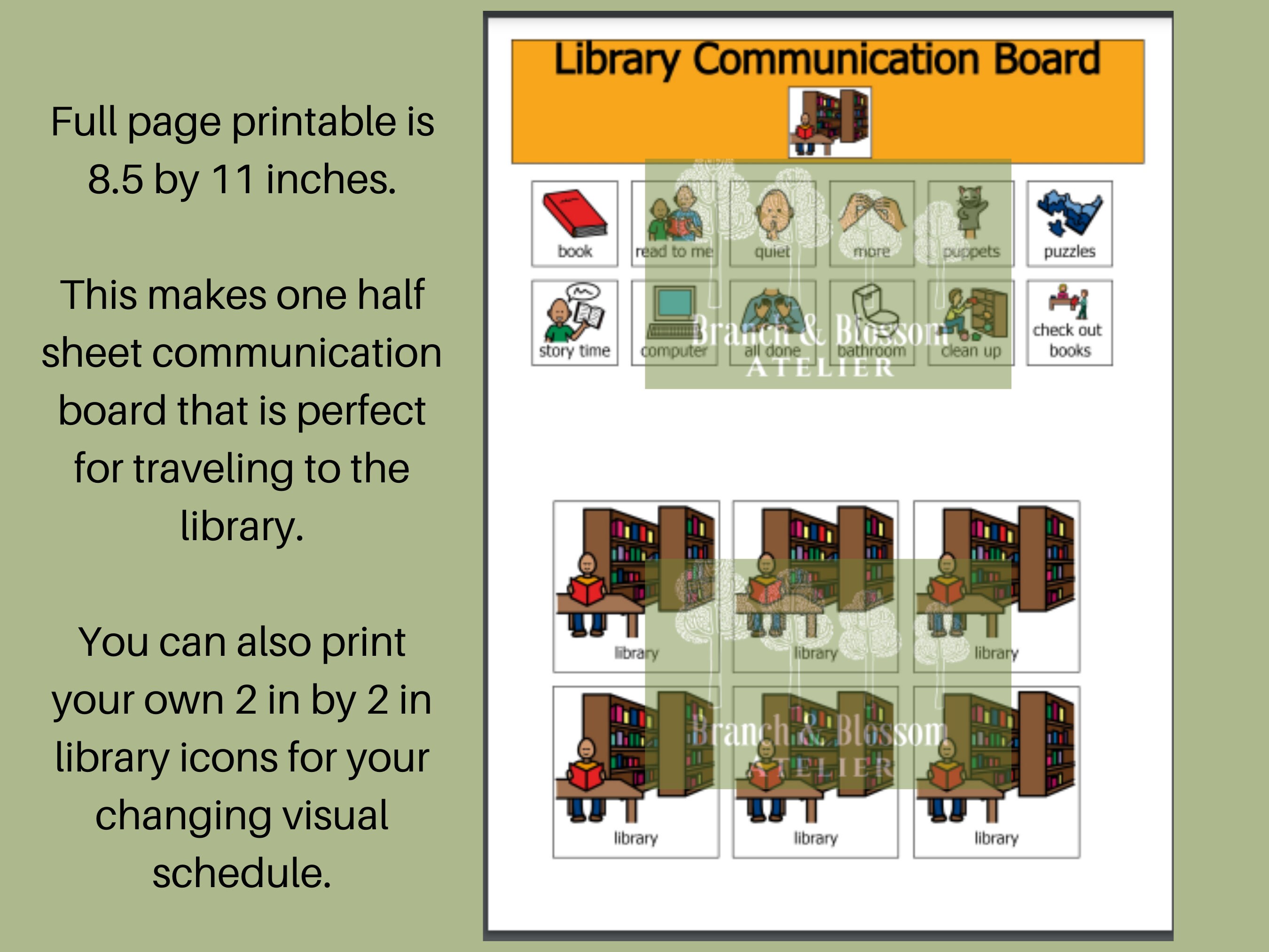 Library Picture Communication Board Toddler Preschool Autism Speech ...