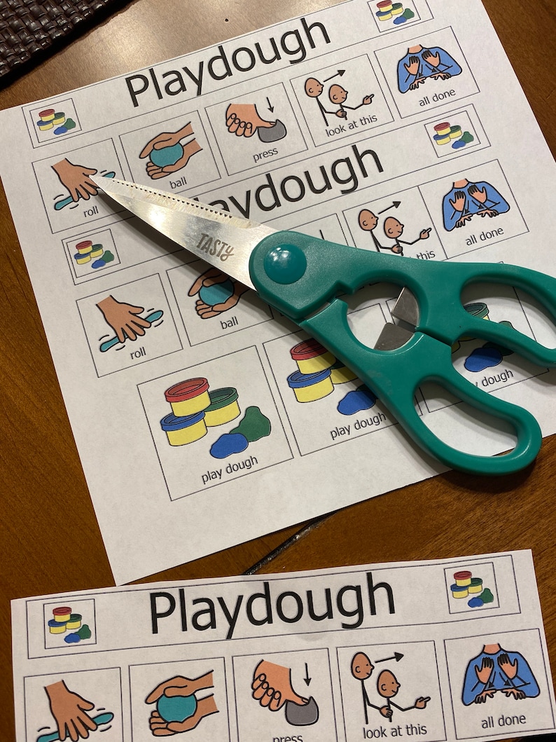 Play Dough Communication Board Visual Schedule Autism Speech Therapy ...
