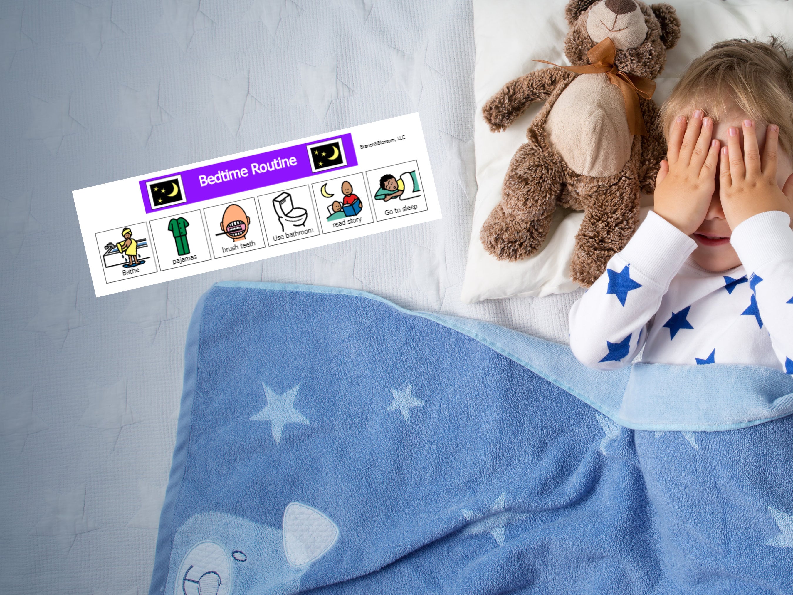 Bedtime Night Routine Visual Schedule Boardmaker DIGITAL - Etsy Australia