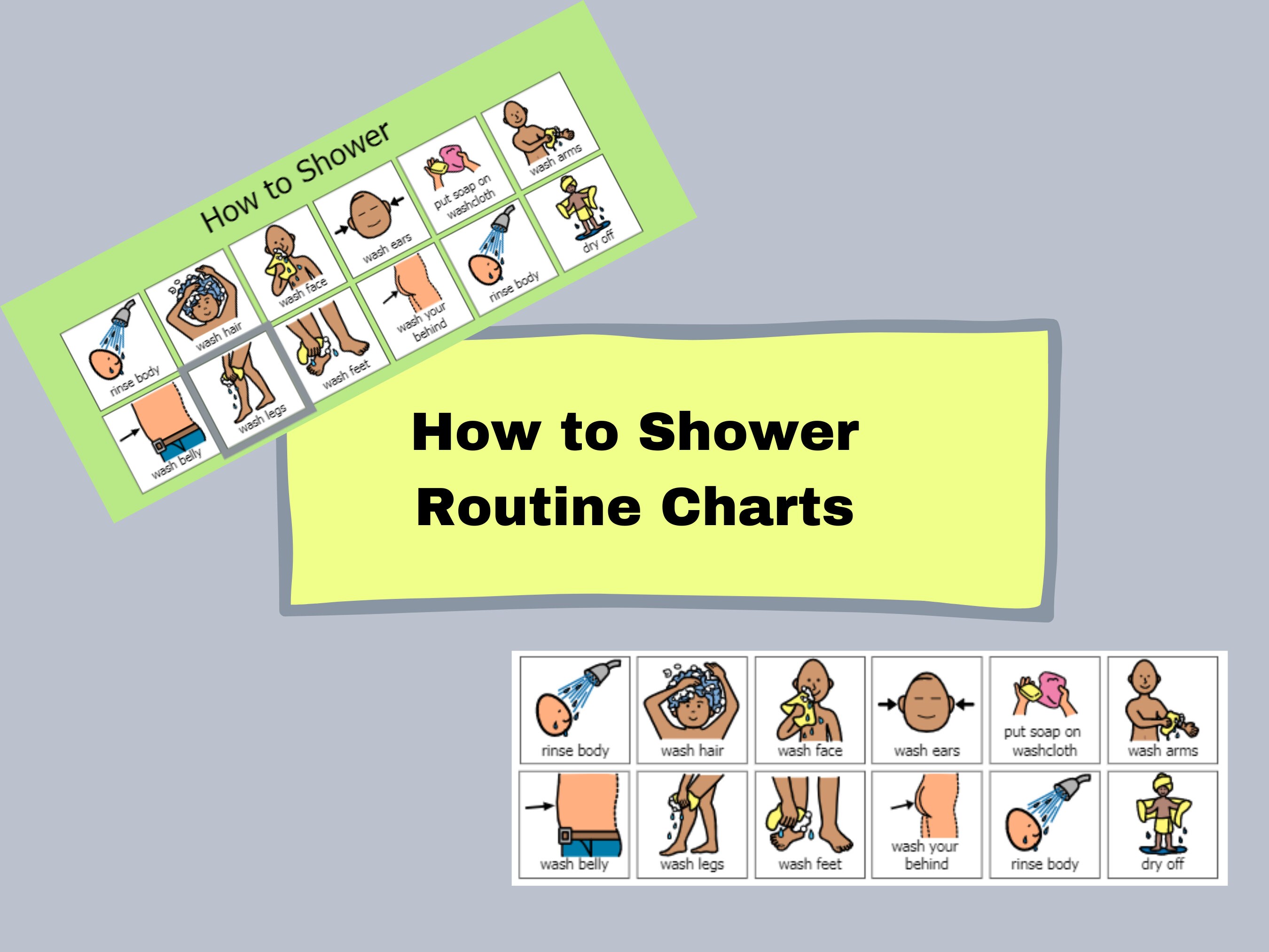 Shower Bath Routine Visual Schedule Boardmaker DIGITAL - Etsy France