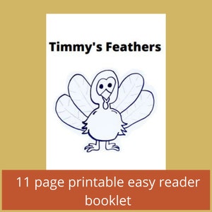 Printable Turkey Easy Reader Booklet Download - Etsy