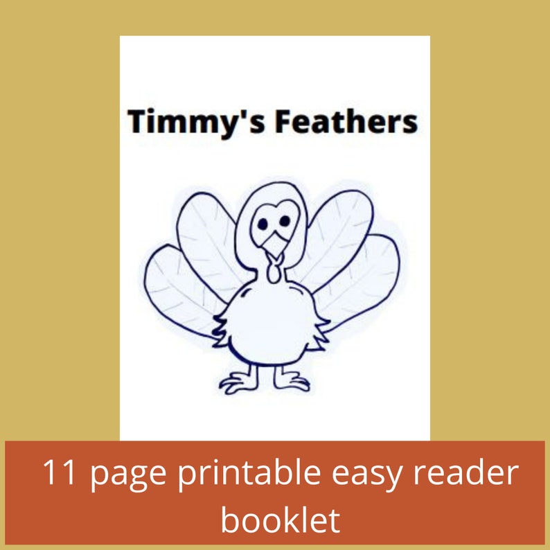 Printable Turkey Easy Reader Booklet Download - Etsy