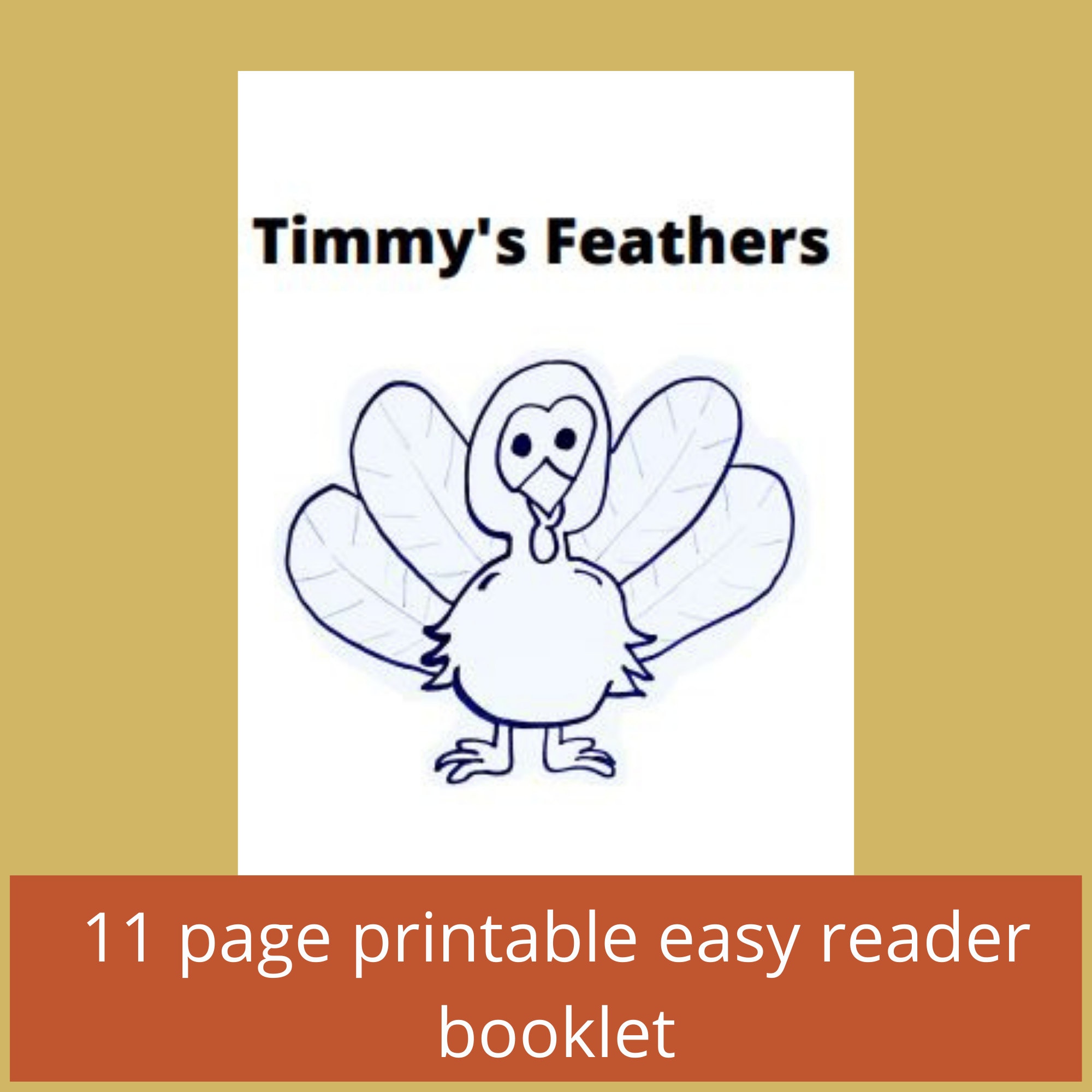 Printable Turkey Easy Reader Booklet Download - Etsy