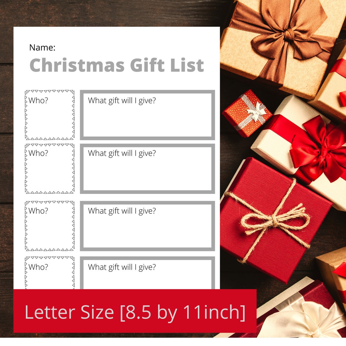 Printable Christmas Gift Giving List for Children to Download and Use ...