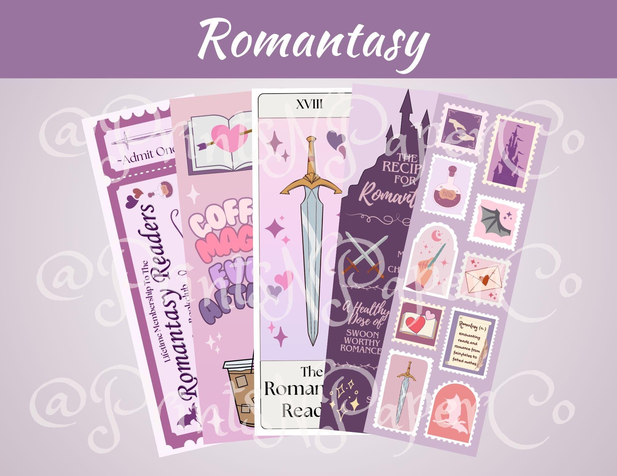 Romantasy Bookmarks | Fantasy Romance Set (digital Download) - Etsy