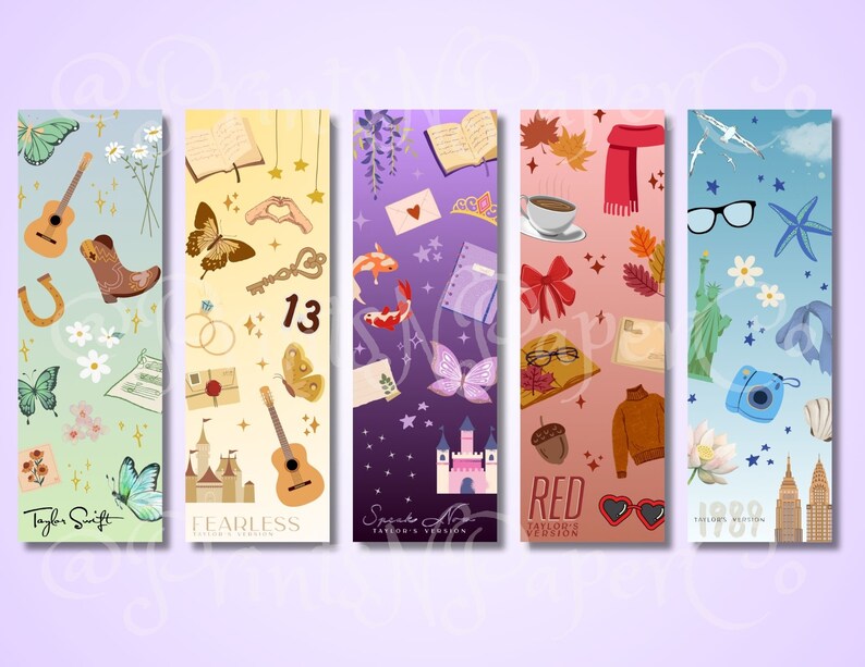 Taylor Swift Inspired Digital Download Bookmarks | Set of 11 | Eras ...