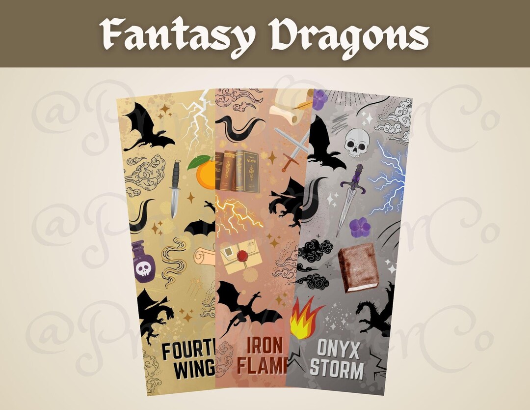 Fourth Wing Inspired Digital Download Bookmarks | Set of 3 | Fourth ...