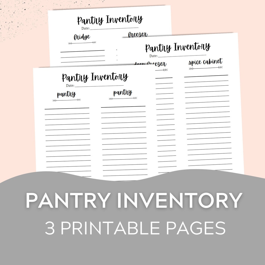 Pantry Inventory Printable, Pantry Inventory Template - Etsy