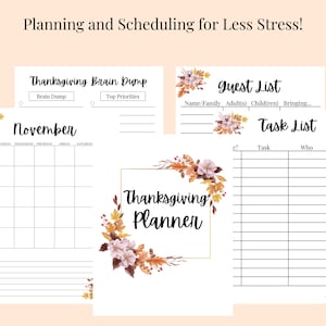Printable Thanksgiving Planner, Printable Holiday Planner, Printable ...