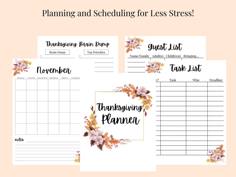 Printable Thanksgiving Planner, Printable Holiday Planner, Printable ...