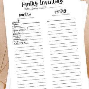 Pantry Inventory Printable, Pantry Inventory Template - Etsy