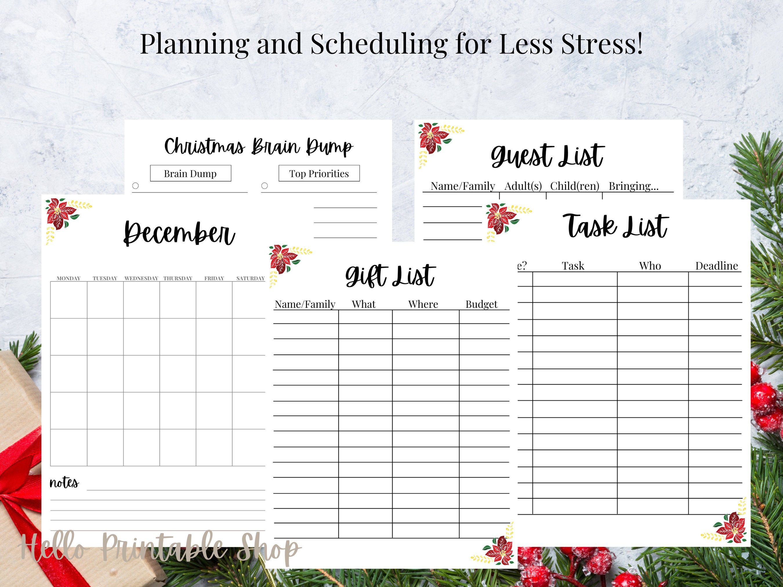 Printable Christmas Planner, Printable Holiday Planner, Printable ...