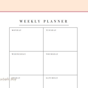 Minimalist Weekly Planner Printable, Weekly Planner - Etsy