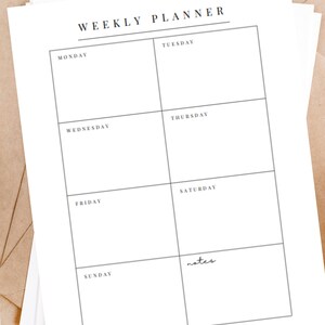 Minimalist Weekly Planner Printable, Weekly Planner - Etsy