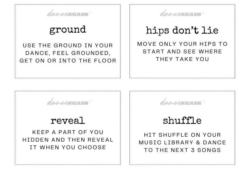 Dance Prompt Cards - Printable Dance Inspiration for Classes or ...