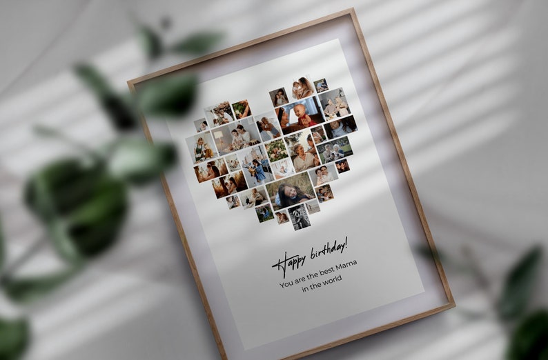 Heart Shape Photo Collage Poster Personalized Keepsake Gift - Etsy