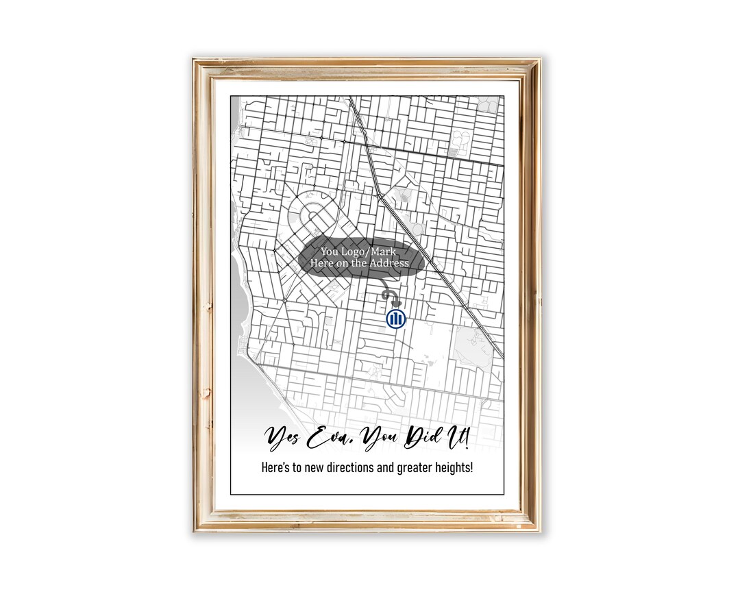 Custom Business Location Map With Logo – Personalized Company Print for ...