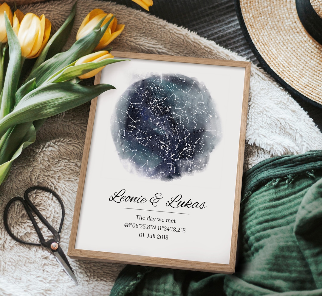Personalized Star Map Poster | Custom Night Sky Print & Unique ...