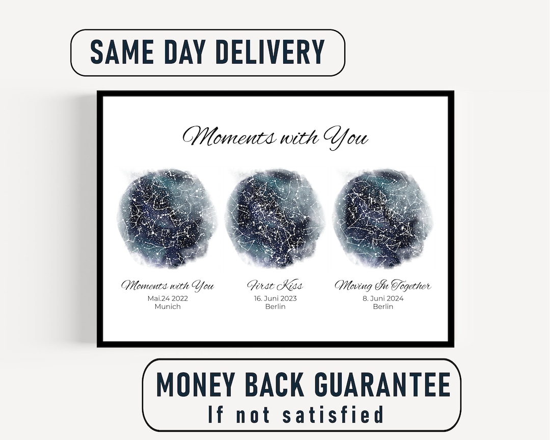 Romantic Star Map Poster Gift for Girlfriend From Boyfriend ...