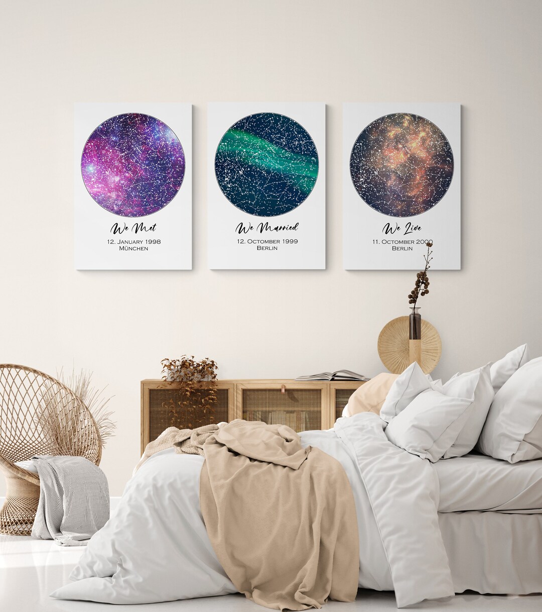 Custom Star Charts by Date as Wedding Gift the Day We Met, We Married ...