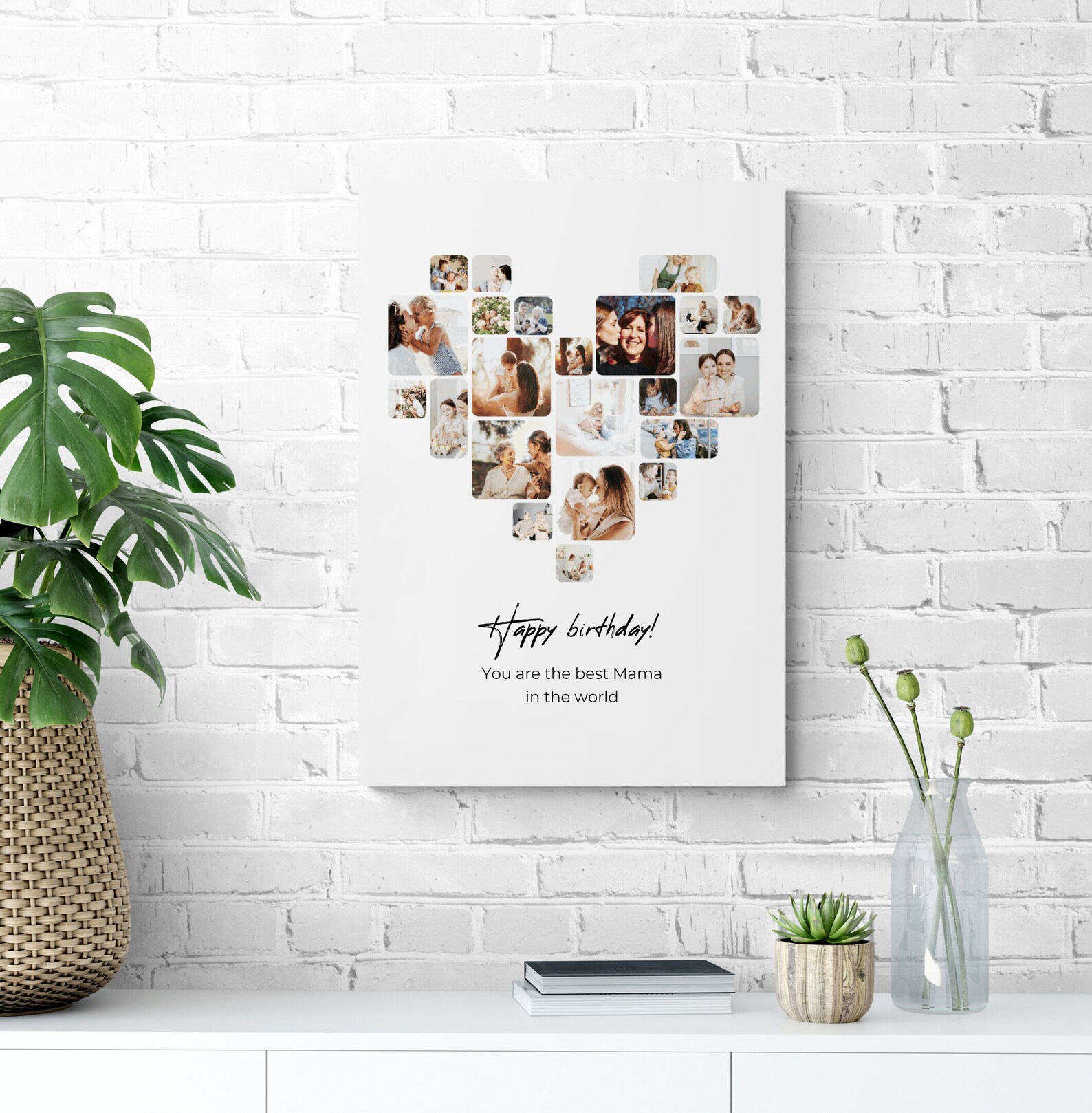 Heart Shape Photo Collage Poster Personalized Keepsake Gift - Etsy