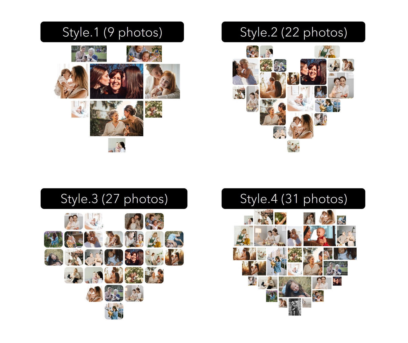 Heart Shape Photo Collage Poster Personalized Keepsake Gift - Etsy