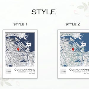 Personalized Company Anniversary Gift – Custom Business Location Map Poster | Corporate ...