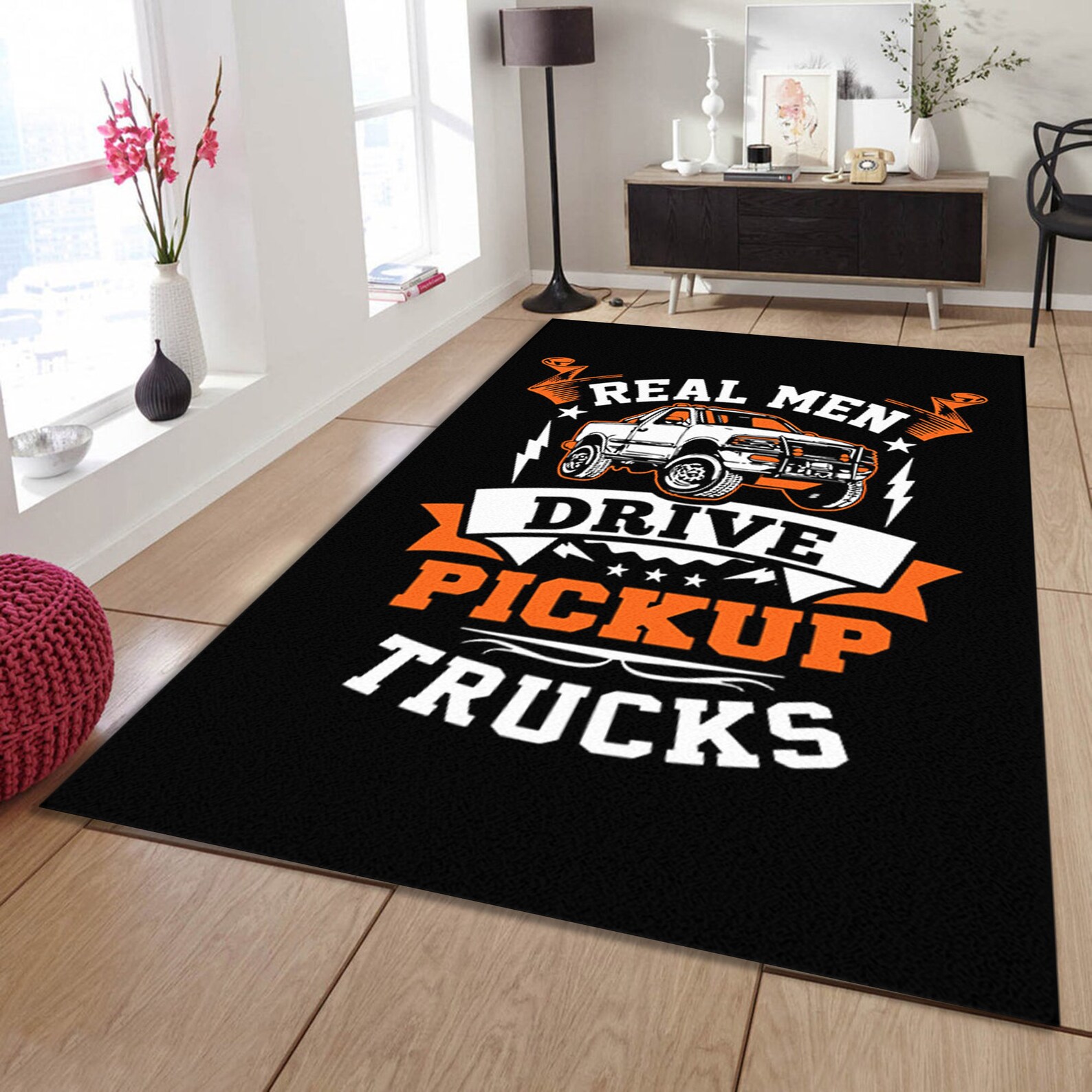 Real Men Drive Pickup Trucks Rug Car Lovers Inspired Cars | Etsy
