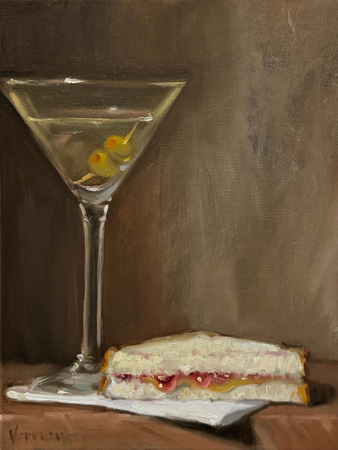Dirty Martini & PBJ 11x14 - NOAH VERRIER Original Still Life Oil ...
