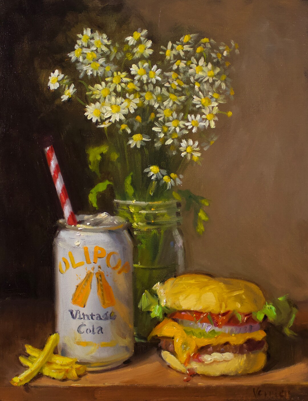 Girl Dinner - NOAH VERRIER Original Still Life Oil Painting, Signed ...