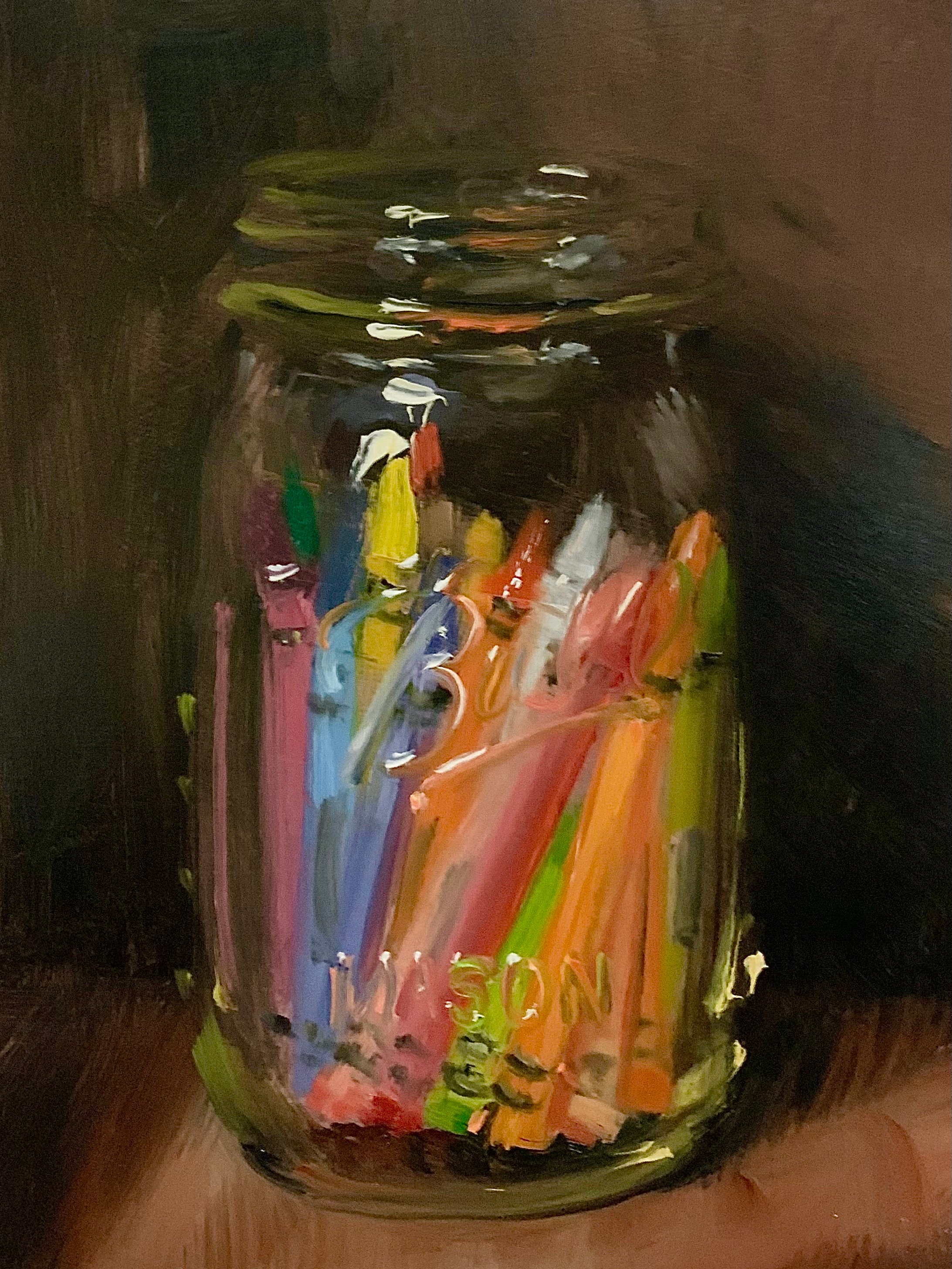 Crayons in a Jar (hand Embellished) - NOAH VERRIER Original Still Life ...