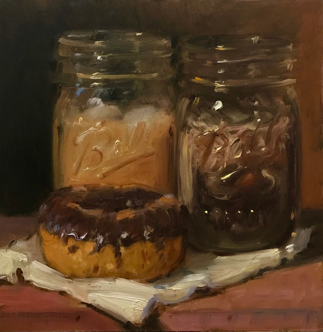Donut & Iced Coffees - NOAH VERRIER Original Still Life Oil Painting ...