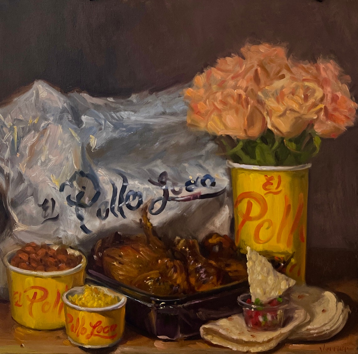 El Pollo Loco - NOAH VERRIER Original Still Life Oil Painting, Signed ...