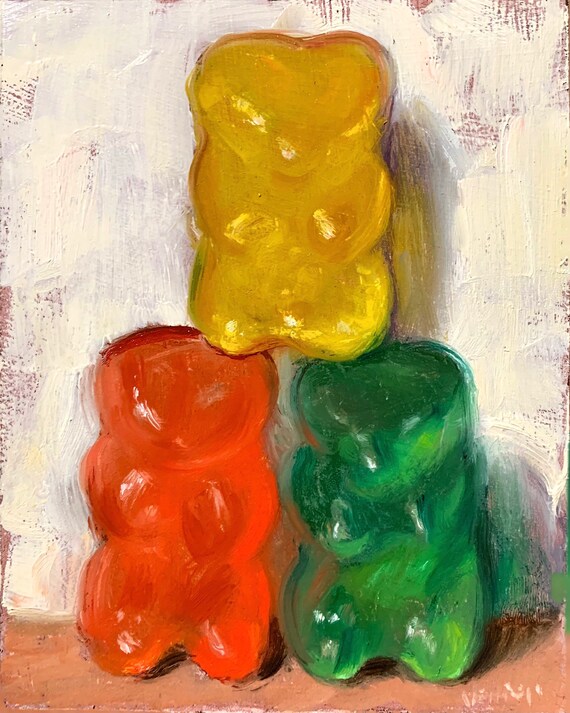 Three Gummy Bears NOAH VERRIER Original Still Life Oil | Etsy