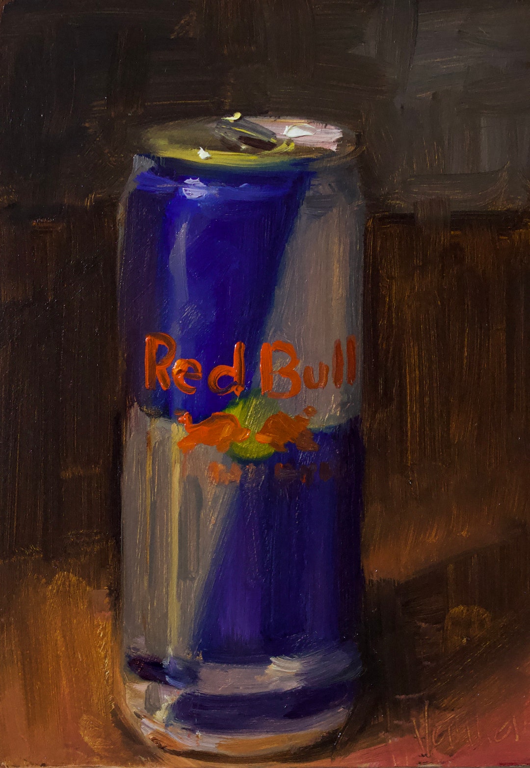 Red Bull (hand Embellished)- NOAH VERRIER Original Still Life Oil ...