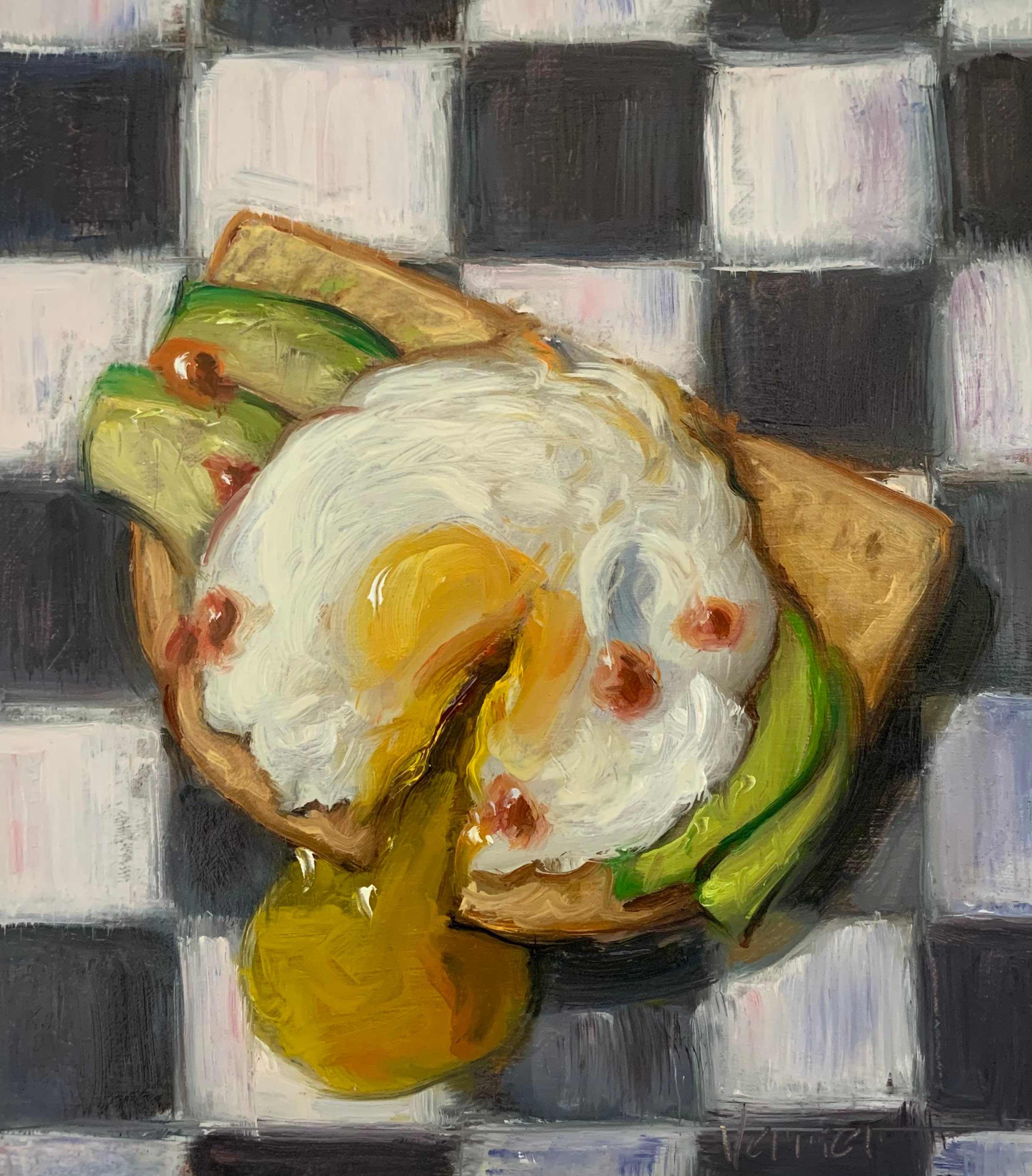 Avocado Toast - NOAH VERRIER Original Still Life Oil Painting, Signed ...