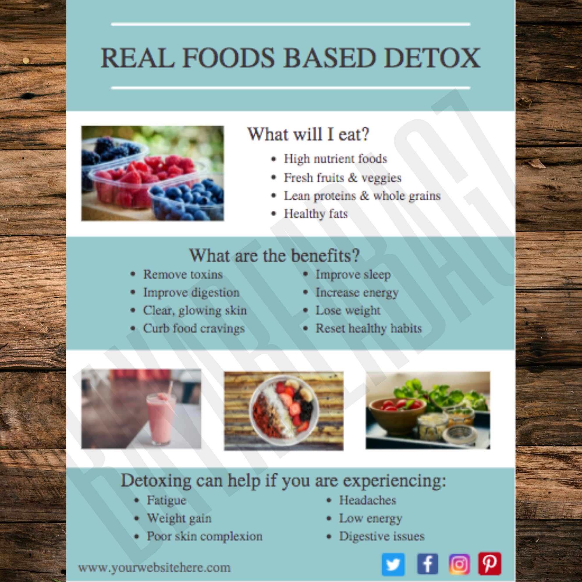 Canva Health Coach Template DONE FOR YOU Detox Flyer - Etsy
