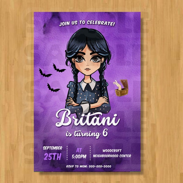 Wednesday Invitation Card - Etsy