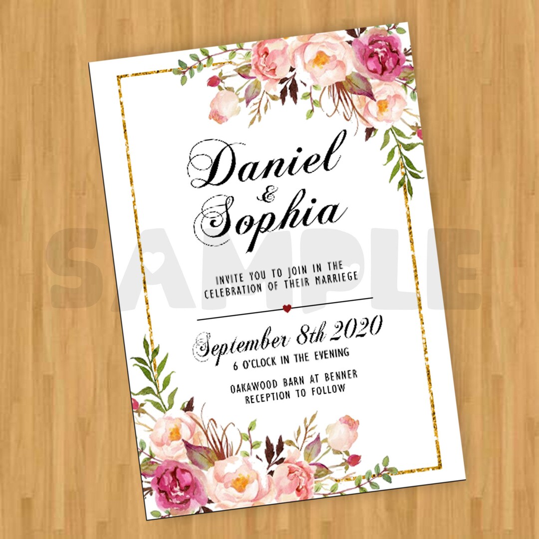 Rustic Digital Wedding Marriage Invitation, Casual Party Invitation ...