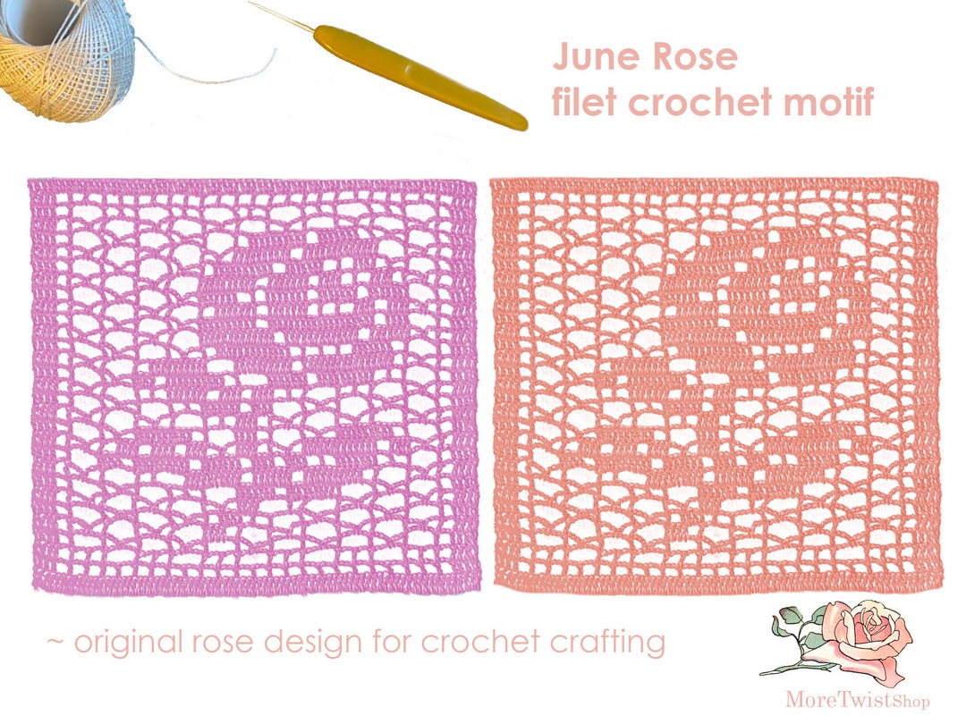 Rose Filet Crochet Chart Pattern - Etsy Australia
