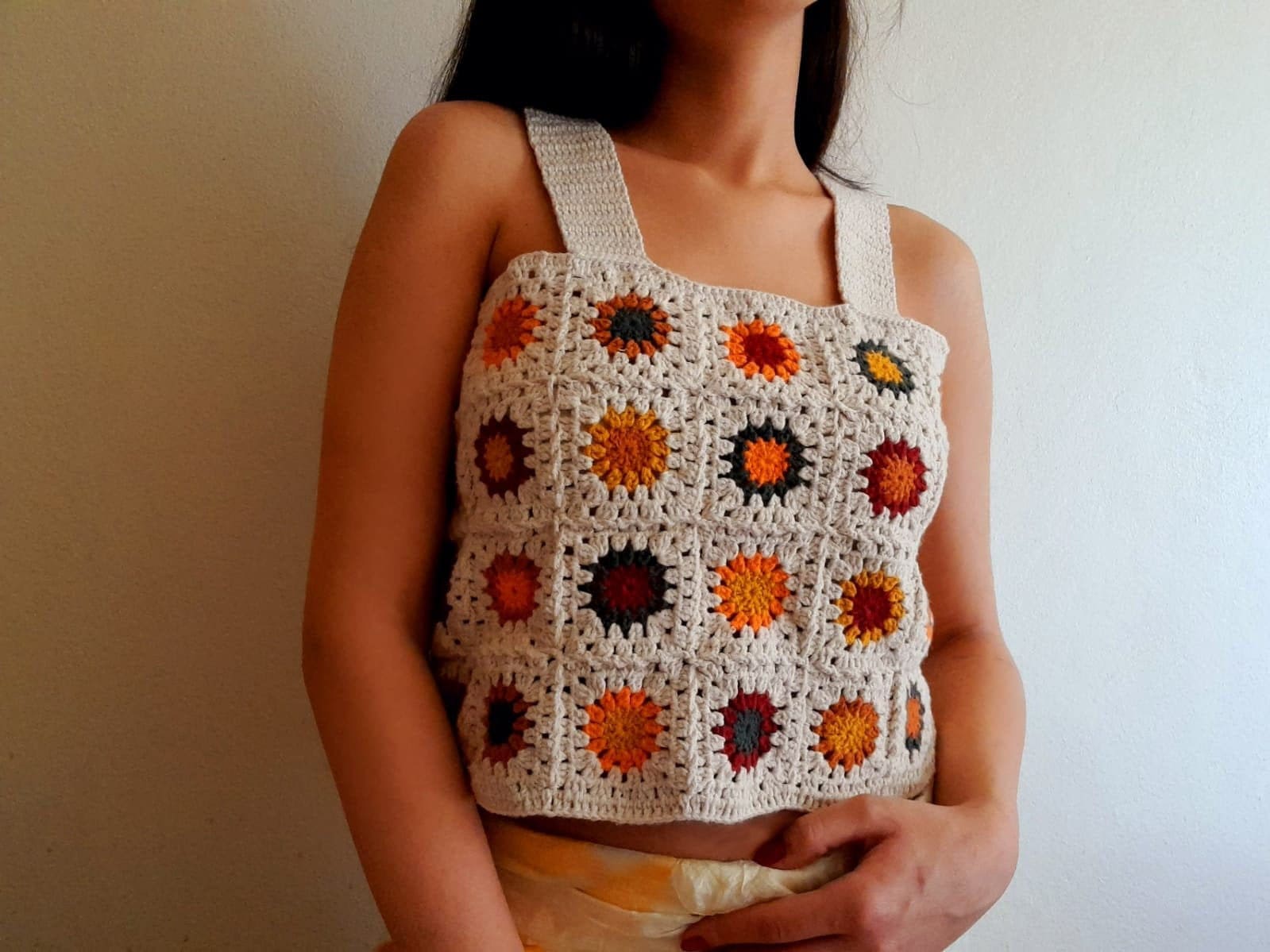Crochet Daisy Patchwork Festival Top Granny Square Top - Etsy Canada