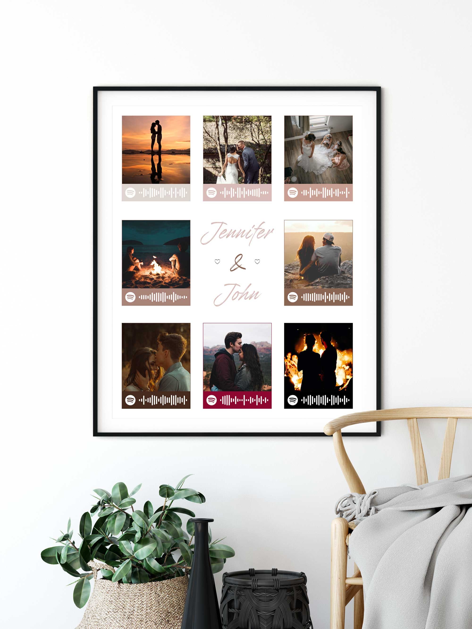 Your Favorite Love Songs with Spotify Code and Your Photos | Etsy