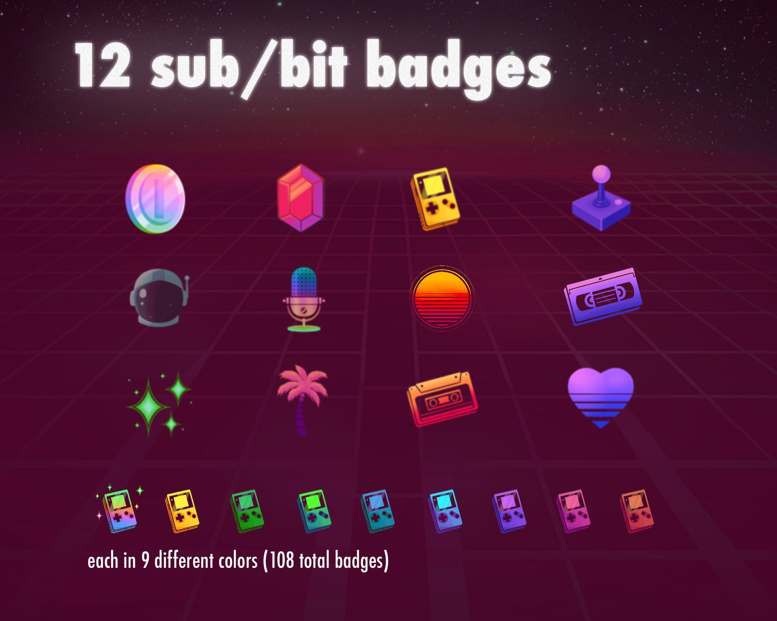 Retro Lofi Sunset Stream Package | Animated | Overlay, Screens, Panels ...